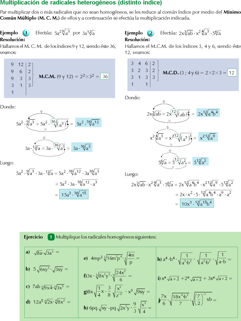 OPERACIONES CON RADICALES EJERCICIOS RESUELTOS PDF