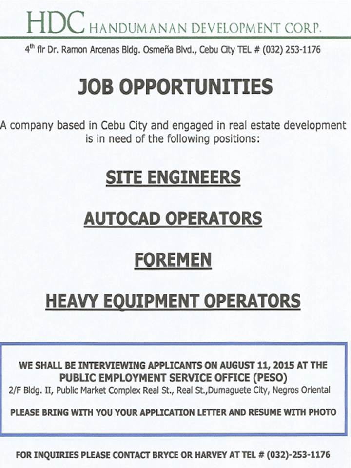 Public Employment Service Office - Dumaguete City: Local Job Openings