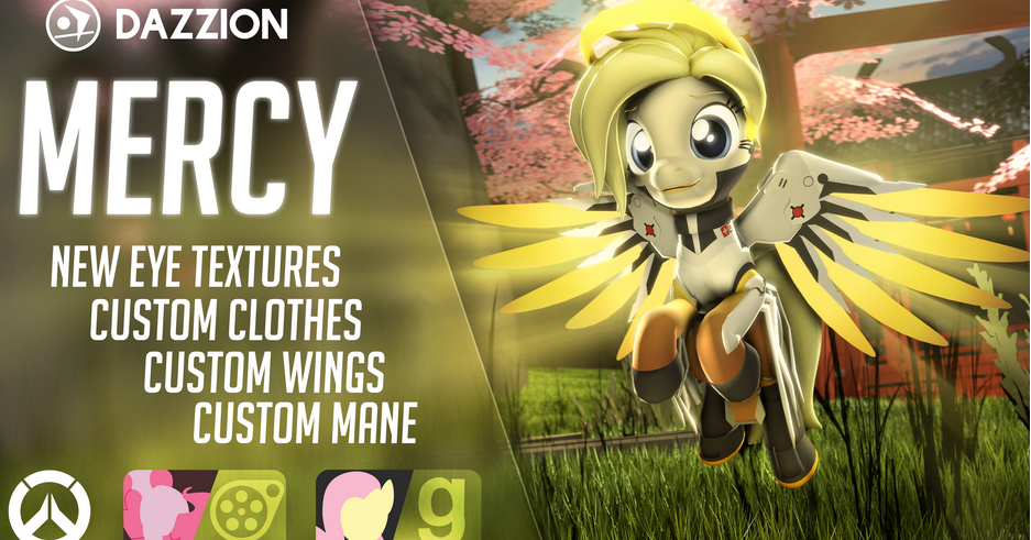 Equestria Daily - MLP Stuff!: SFM Overwatch Mercy Pony Model Created