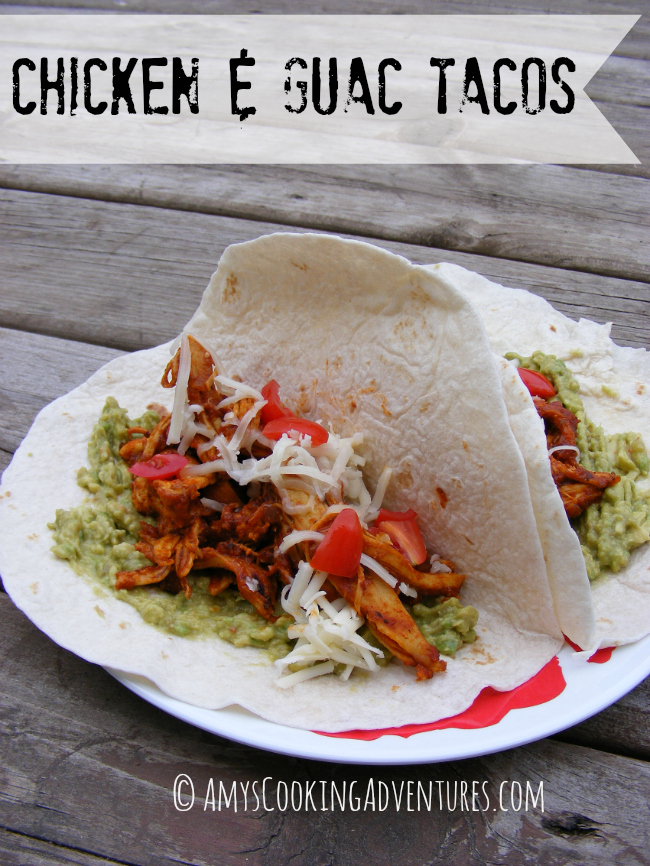 Shredded Chicken & Guac Tacos