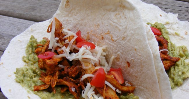 Shredded Chicken & Guac Tacos