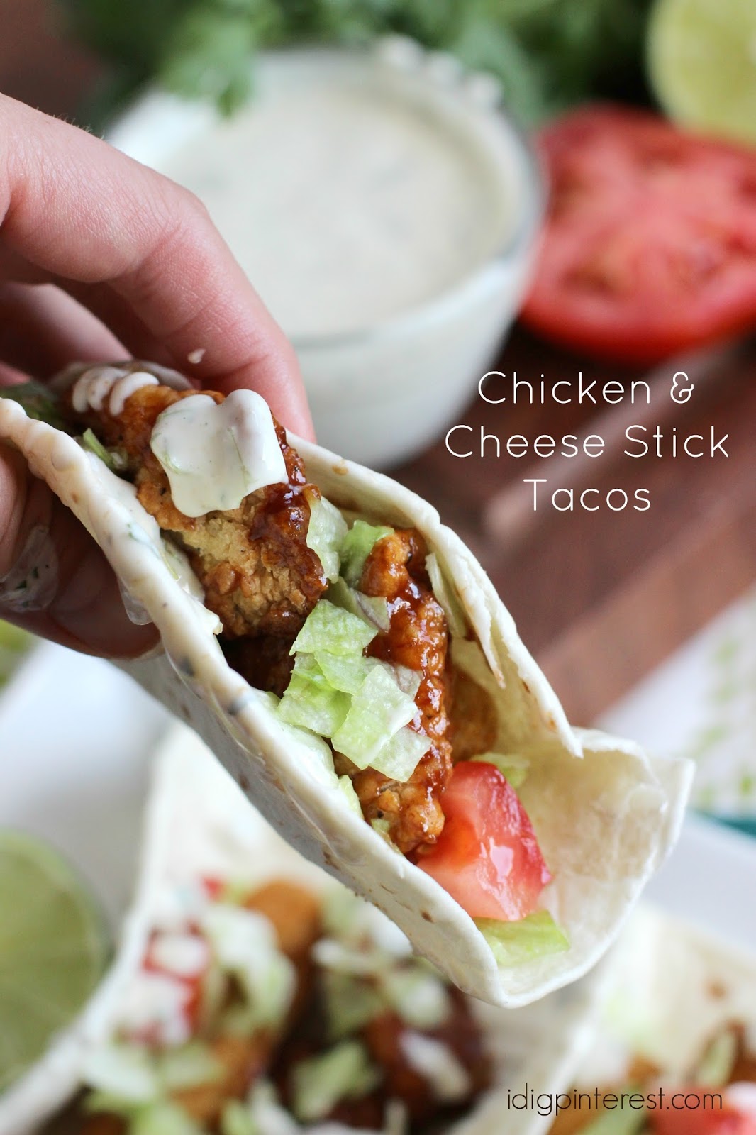 Chicken & Cheese Stick Tacos - I Dig Pinterest