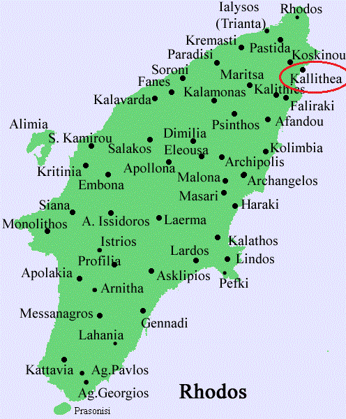 Kallithea Rhodos Karta | Karta