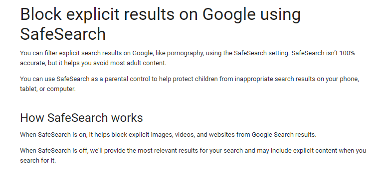 Time to Talk Tech : Want to block explicit content in a Google search?