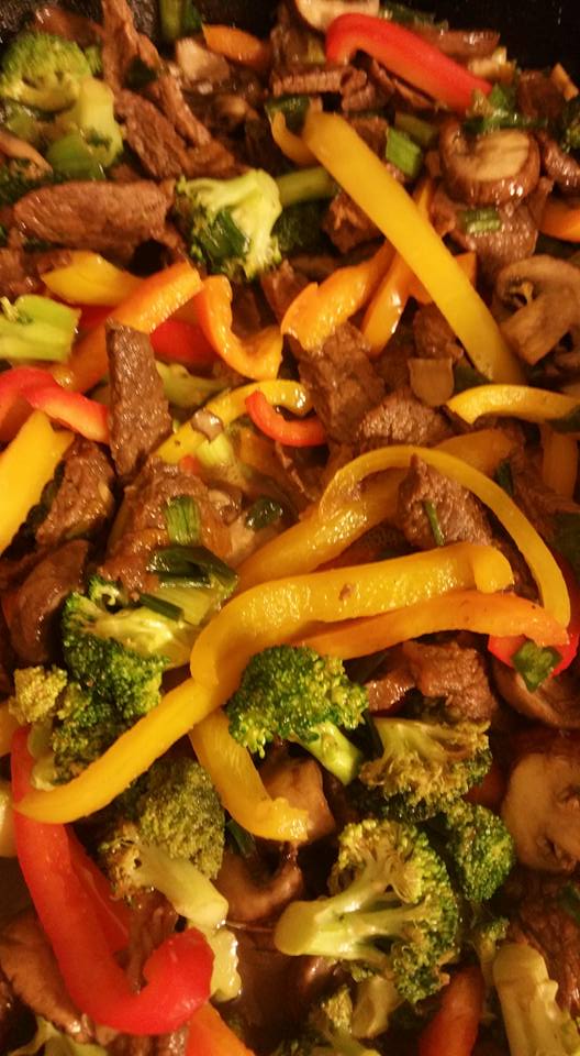 Move it and lose it.: STIR FRY WITH PEACH SIRACHA GLAZE