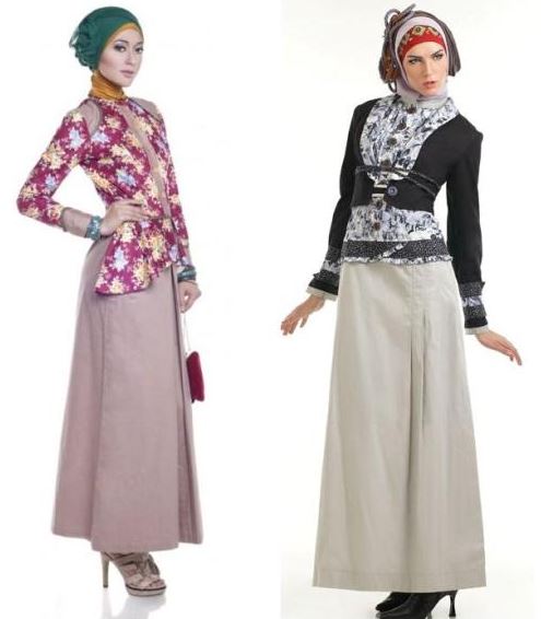10 Model Gamis Batik Kombinasi Blazer Terbaru 2023