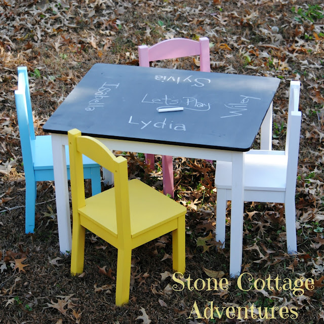 Stone Cottage Adventures: My $10 Kids Table Makeover