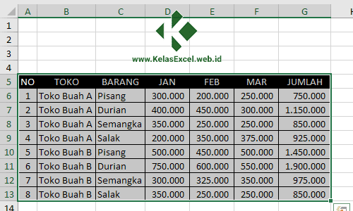 Cara memakai Advanced Filter Pada Excel