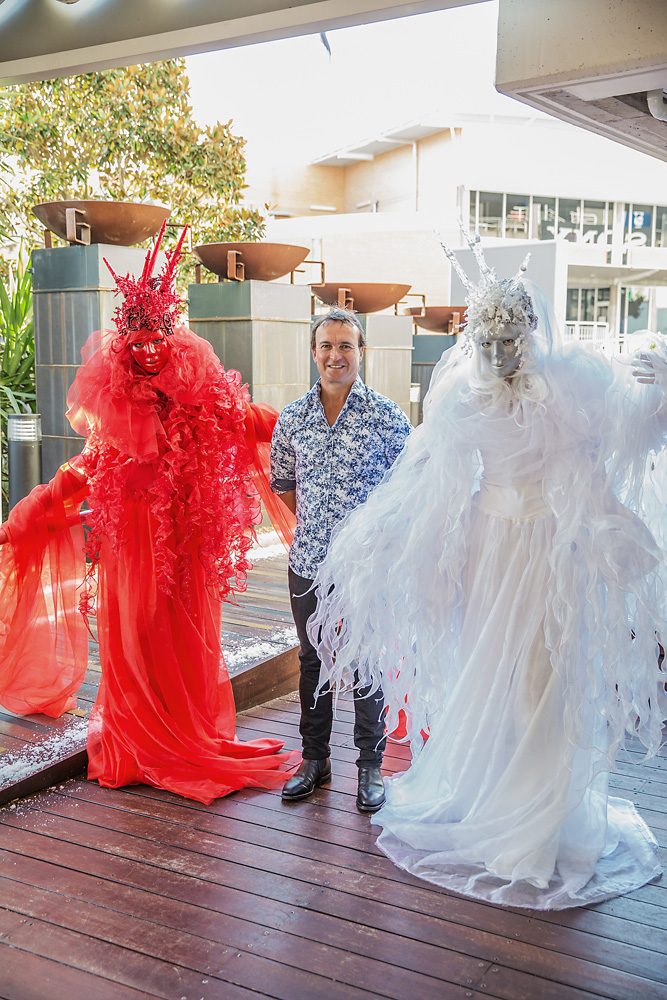 Bodypainter Sydney: Snow Queen Christmas roving performers