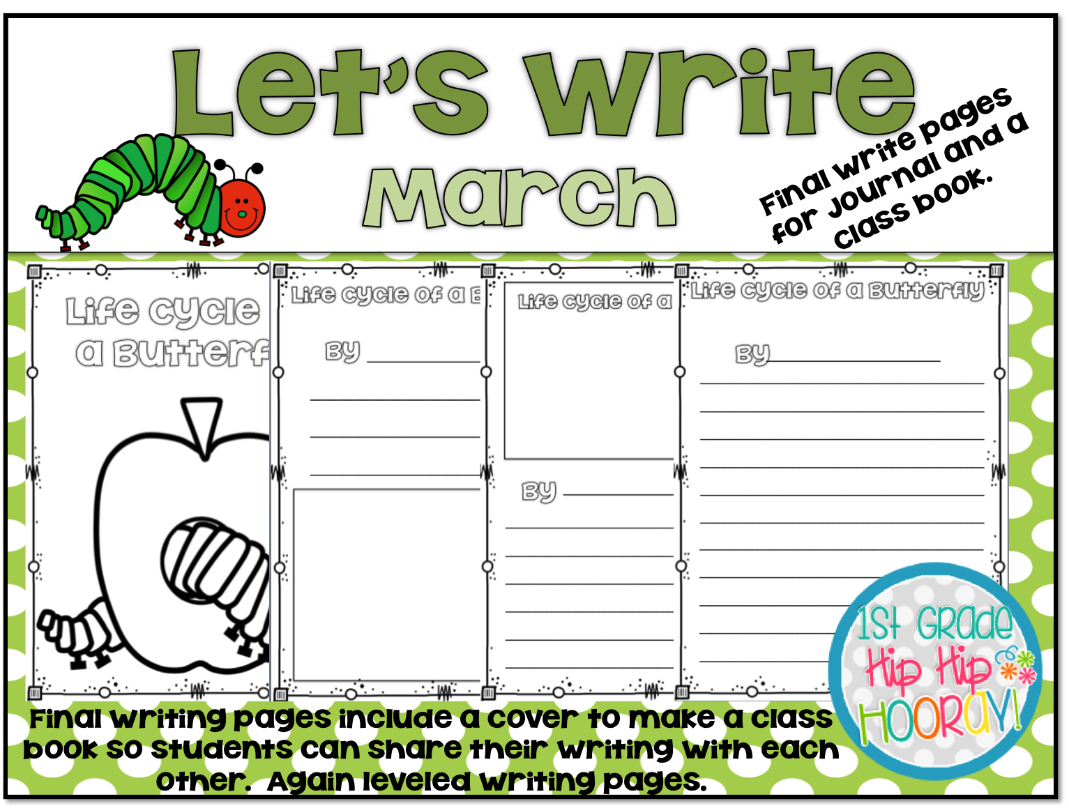 1st Grade Hip Hip Hooray!: Let's Write March...ELA CCSS...