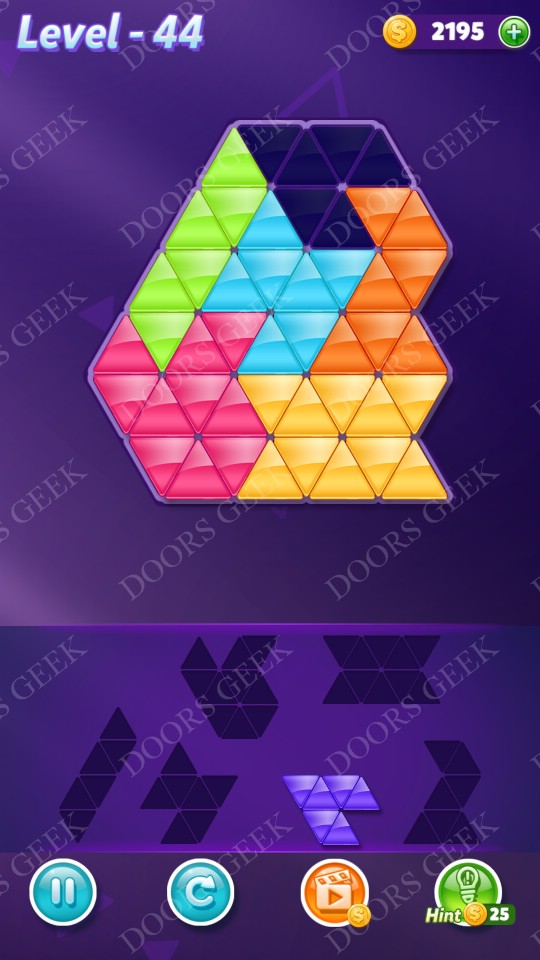 Block! Triangle Puzzle Intermediate Level 44 Solution ~ Doors Geek