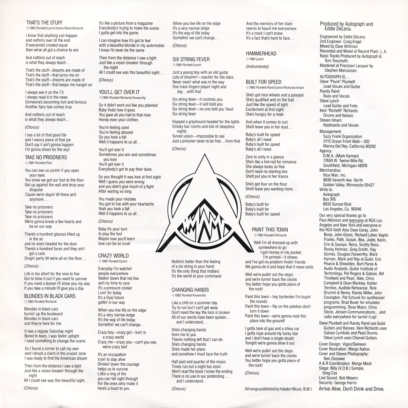 1985 That's the Stuff - Autograph - Rockronología