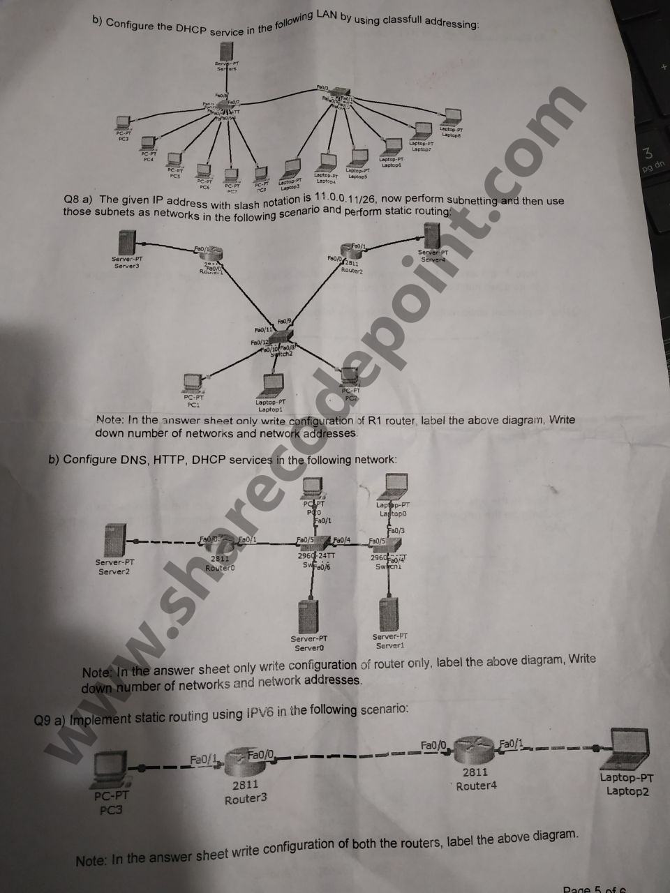 Cse307 Computer Network Lab End Term Practical Questions Cse 307 Lpu Lab Question Paper 9483