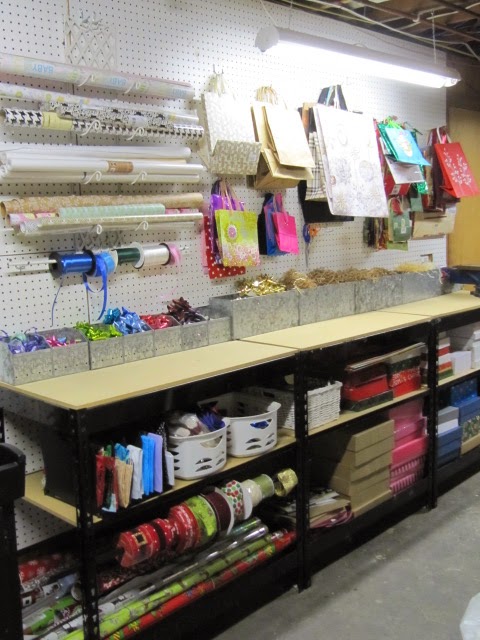 Sew Many Ways...: Workbench Turned into Gift Wrap Center...