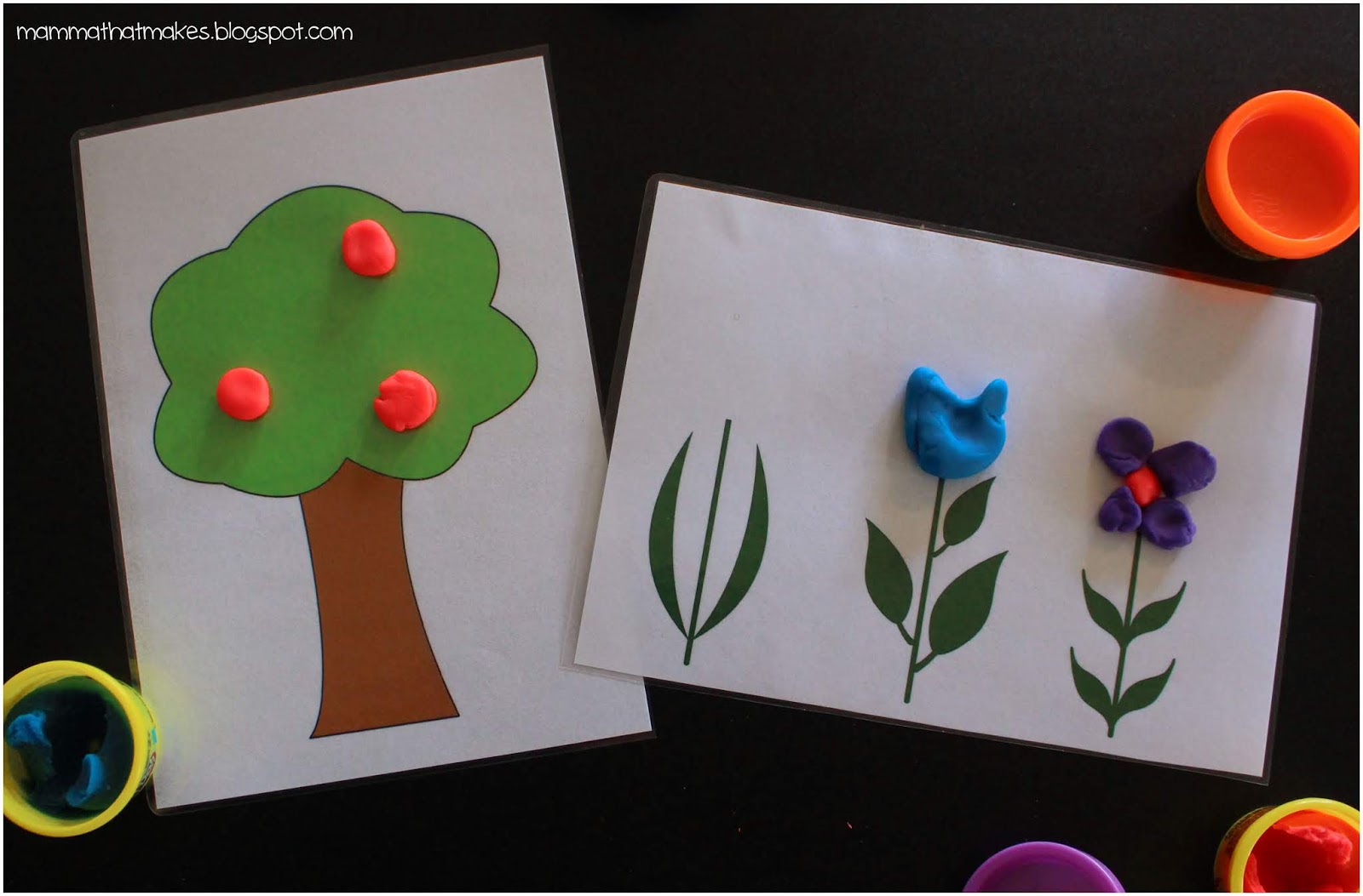 Mamma That Makes: Nature Play Dough Mat - Free Printable