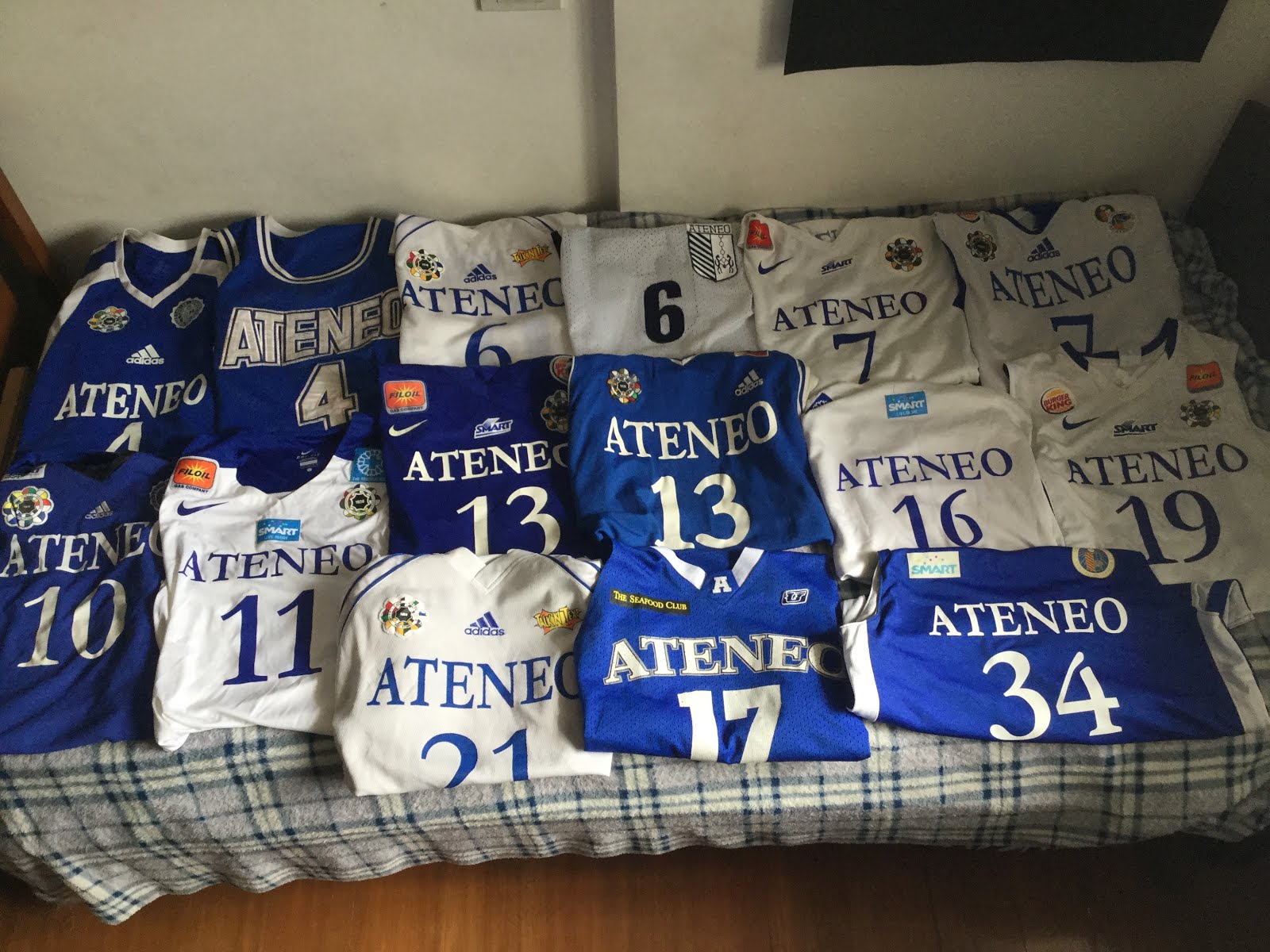 Bleachers Brew: My collection of Ateneo Blue Eagles jerseys (including ...