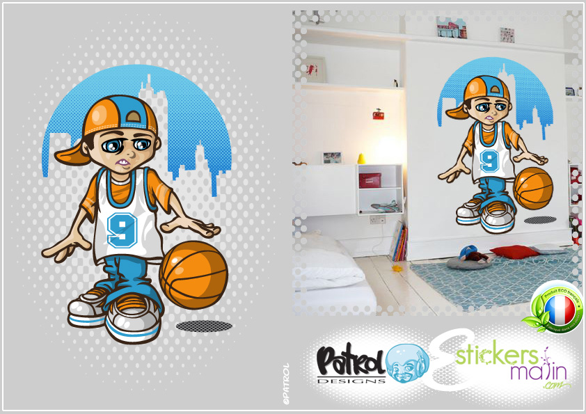 Stickers Designs: Stickers Basketball Kid