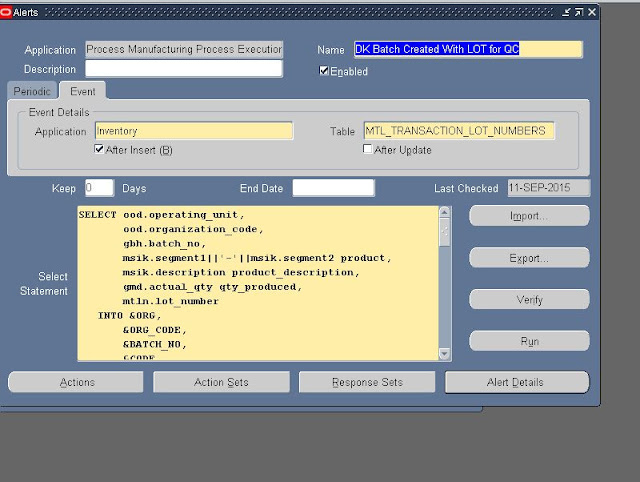 Oracle EBS Practical Approaches: Alert Once Lot Is Generated from Plant ...