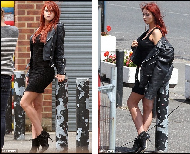 The (almost) natural look: Amy Childs tones down her make-up as she ...