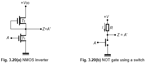 NMOS NOT (Inverter) Gate Circuit
