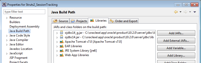 Session Tracking Using Sessionaware Interface With Struts2 Oracle Database And Eclipse Ide
