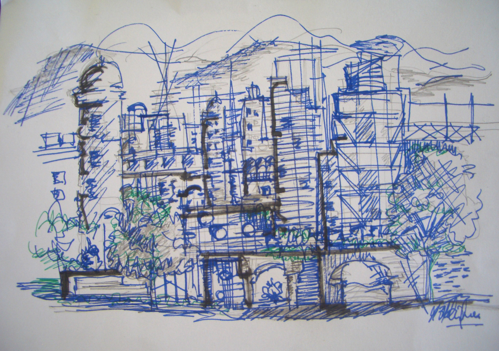 Postmodern Architecture Sketch