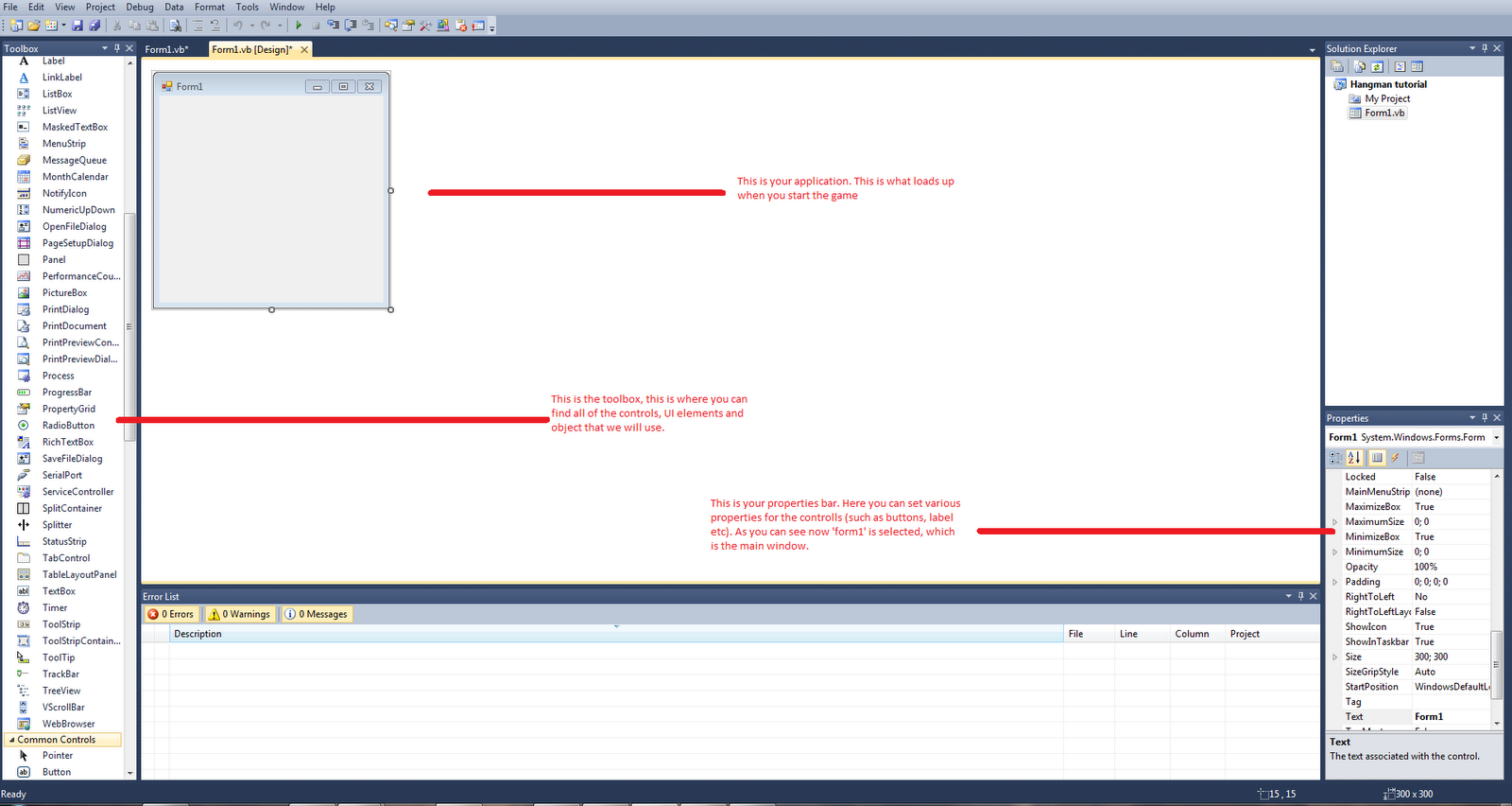 Visual Studio Tutorials: Hangman Game VB.NET