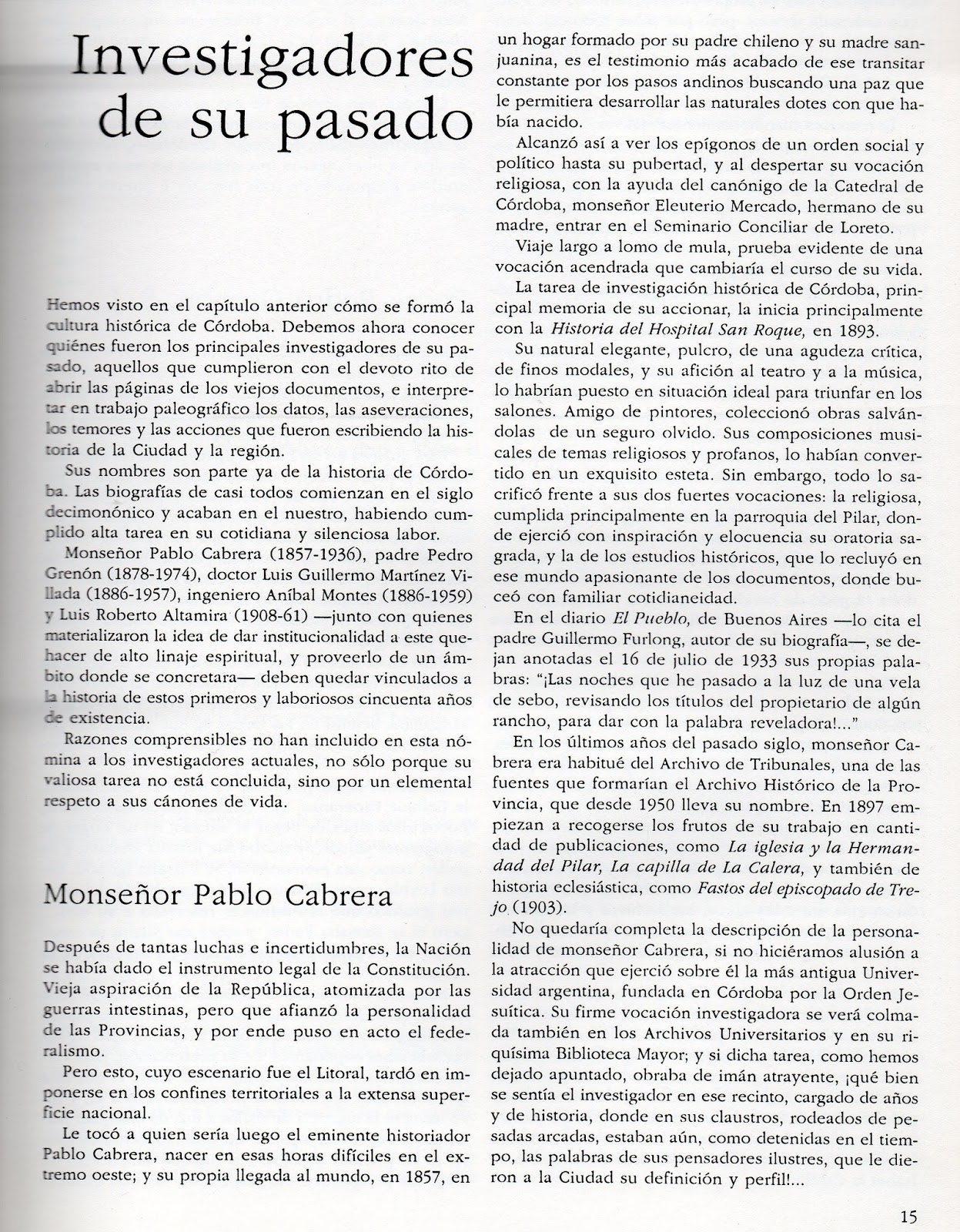 Mons. PABLO CABRERA - EN HOMENAJE- Apóstol de la Verdad Histórica ...