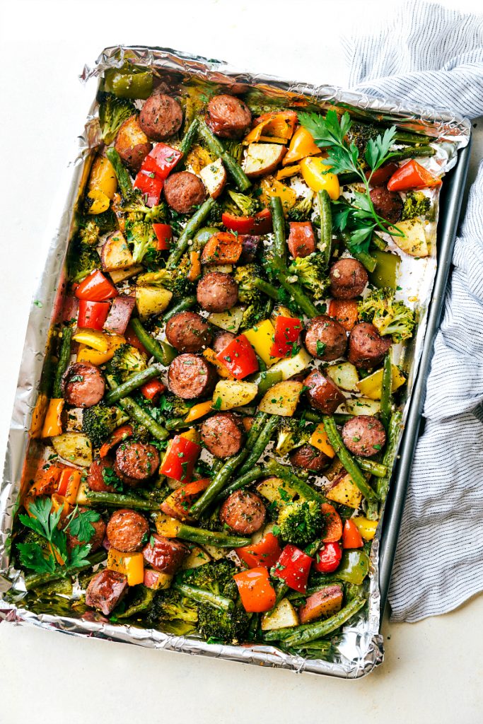 One Pan Healthy Sausage And Veggies one-pan-healthy-sausage-and-veggies