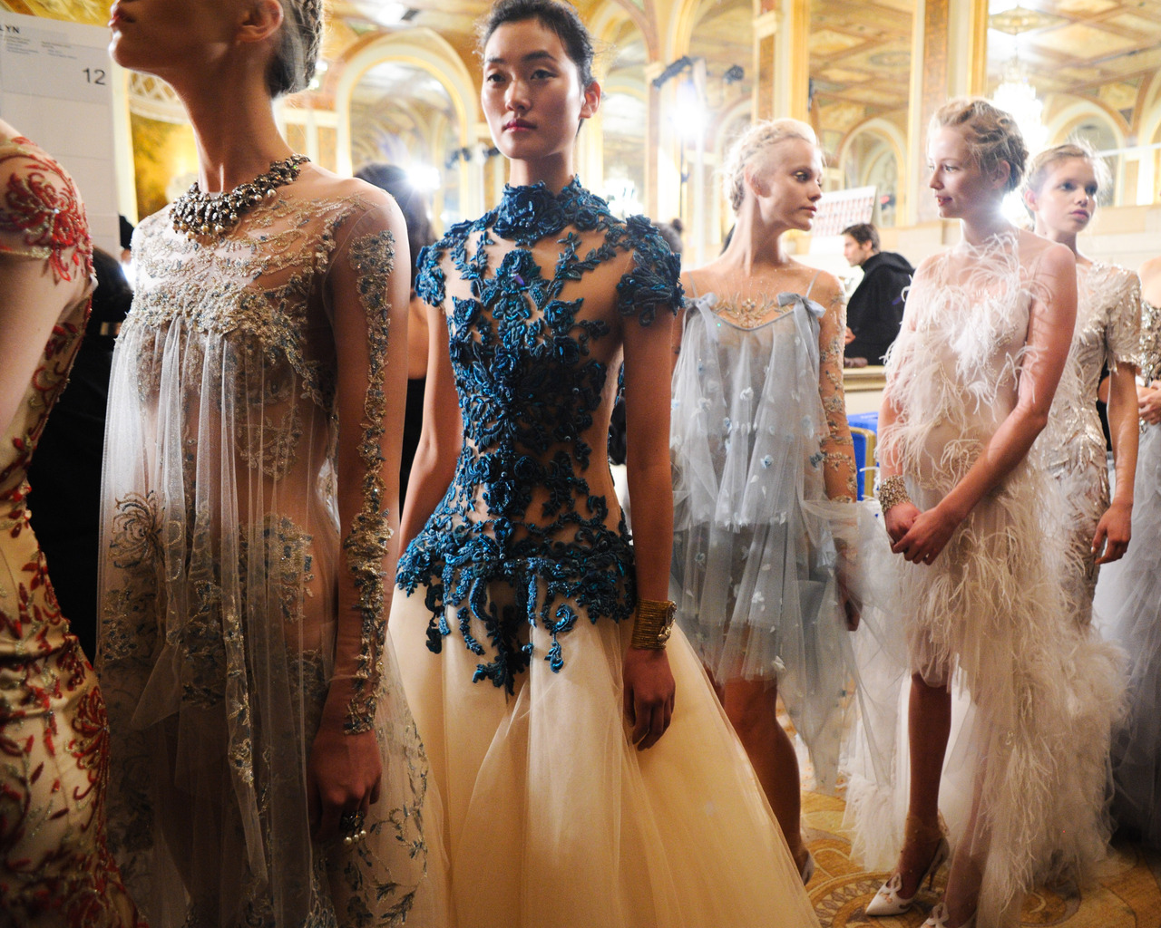 Fashion Runway | Backstage at Marchesa Fall/Winter 2012-2013 Fashion ...