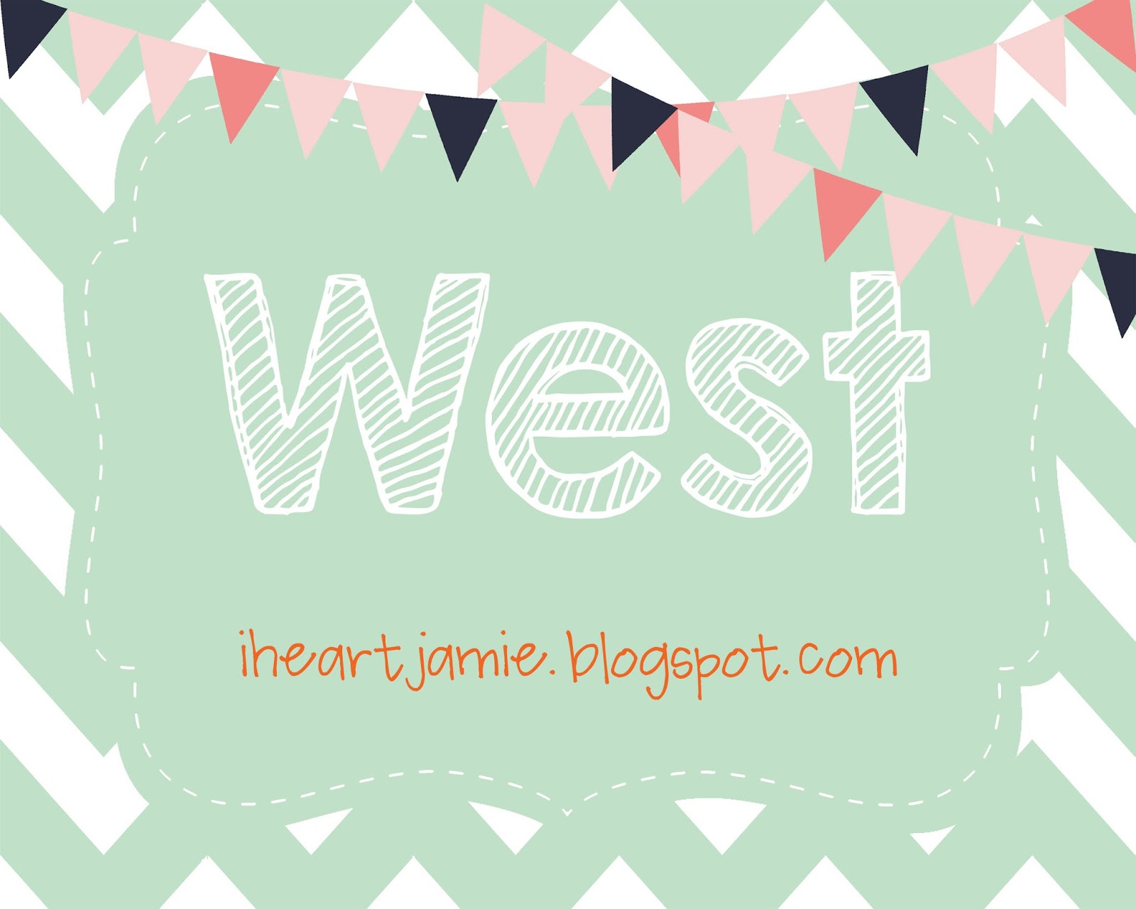 iHeart: Printable: Teaching: Cardinal Direction Signs