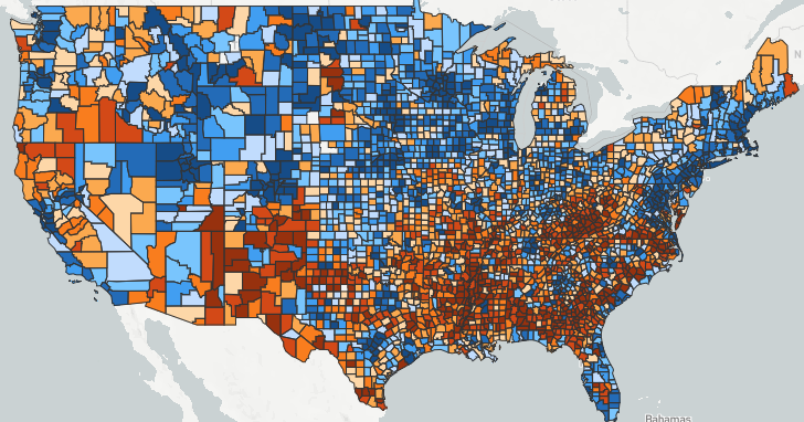 The Rural Blog: Interactive map with local data rates U.S. counties on ...