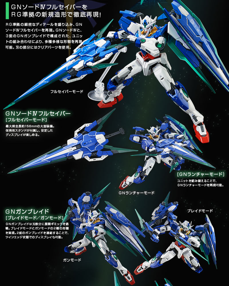 P-Bandai: RG 1/144 00 Qan[T] Full Saber - Release Info - Gundam Kits ...