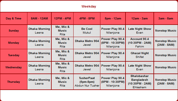 Dhaka FM 90 4 Program Schedule BD Show Time Dhaka FM 90 4 Program Schedule BD Show Time