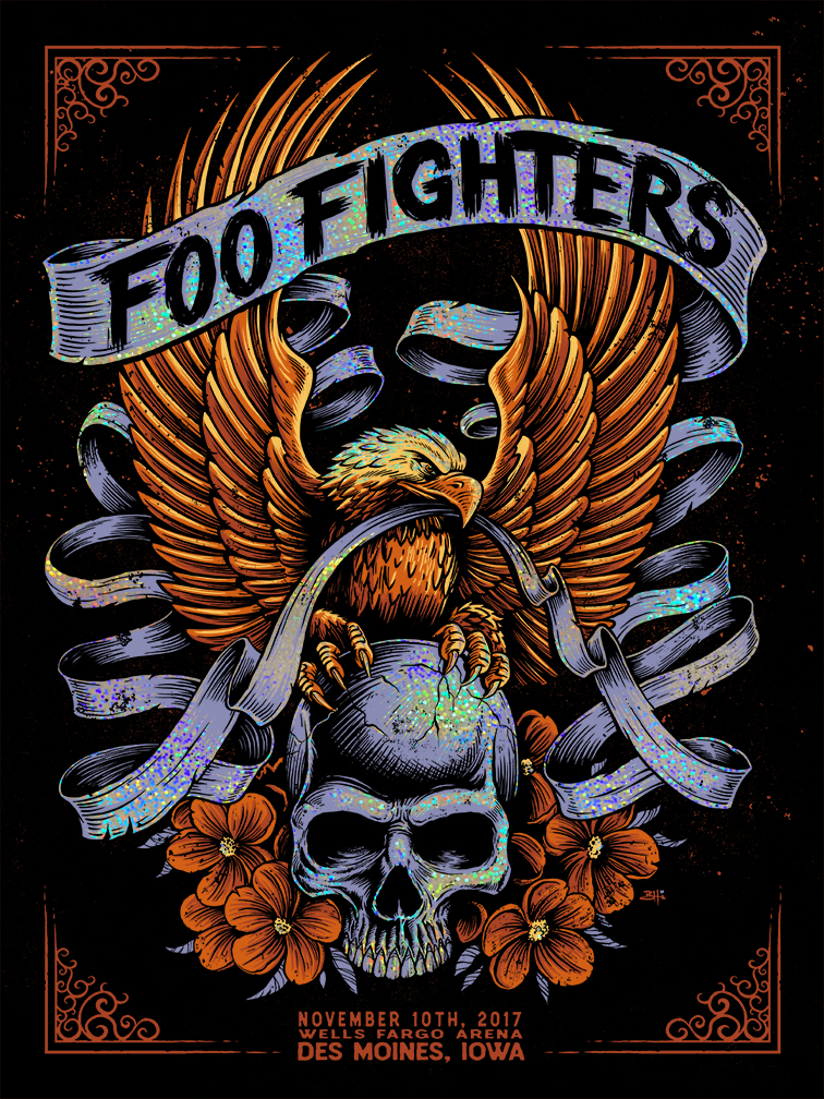 INSIDE THE ROCK POSTER FRAME BLOG: Foo Fighters Des Moine Print Be ...