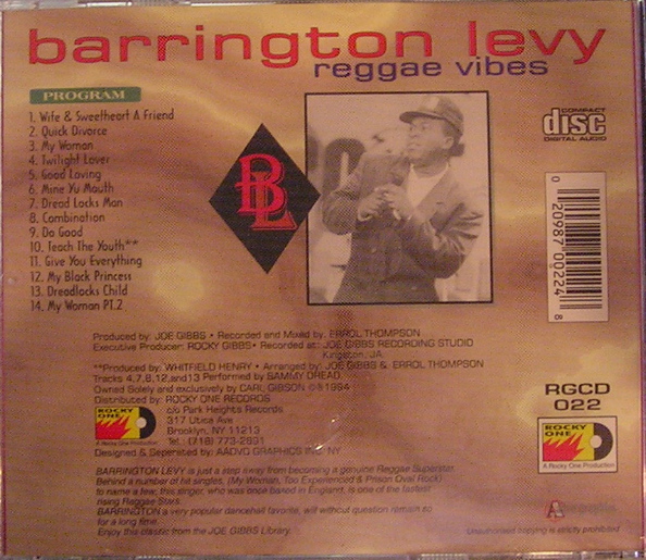 Rasta Reggae Music: Barrington Levy & Sammy Dread - Reggae Vibes