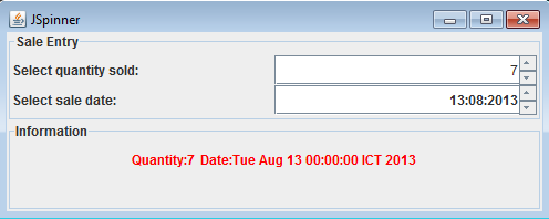 Java programs: JSpinner