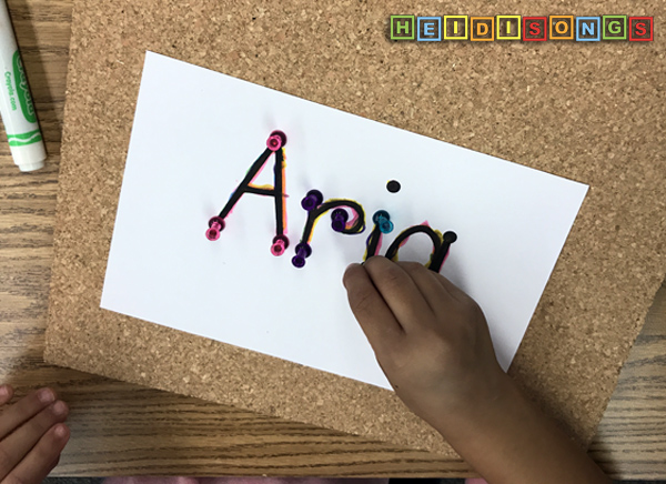 Push Pin Names and Letters for Fine Motor Fun!