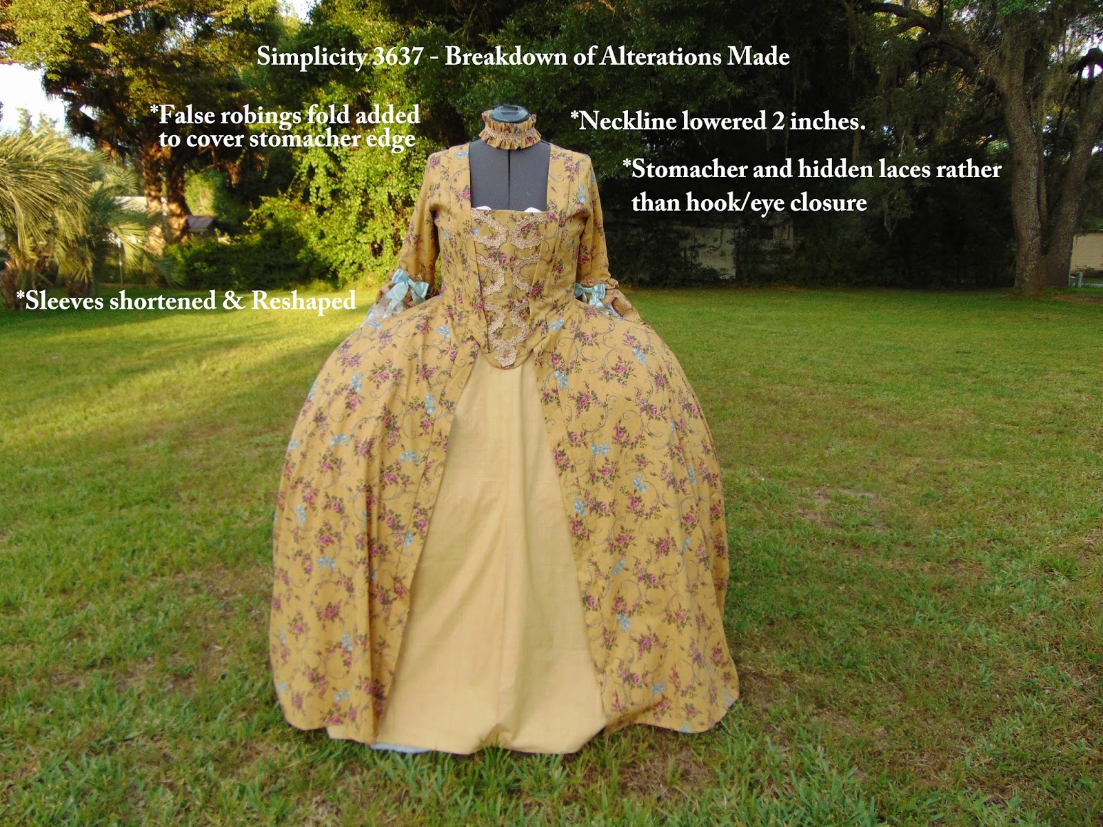 The Antique Sewist: Simplicity 3637 - Robe a la Francaise CONSTRUCTION