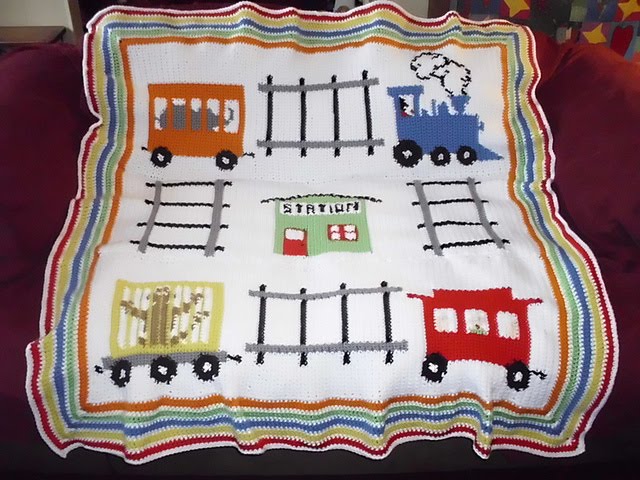knitwit's corner: BABY BOY CROCHET TRAIN BLANKET