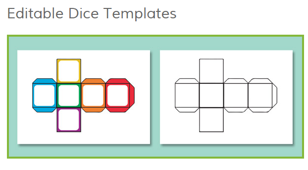 Early language skills through play.......: Make your own dice