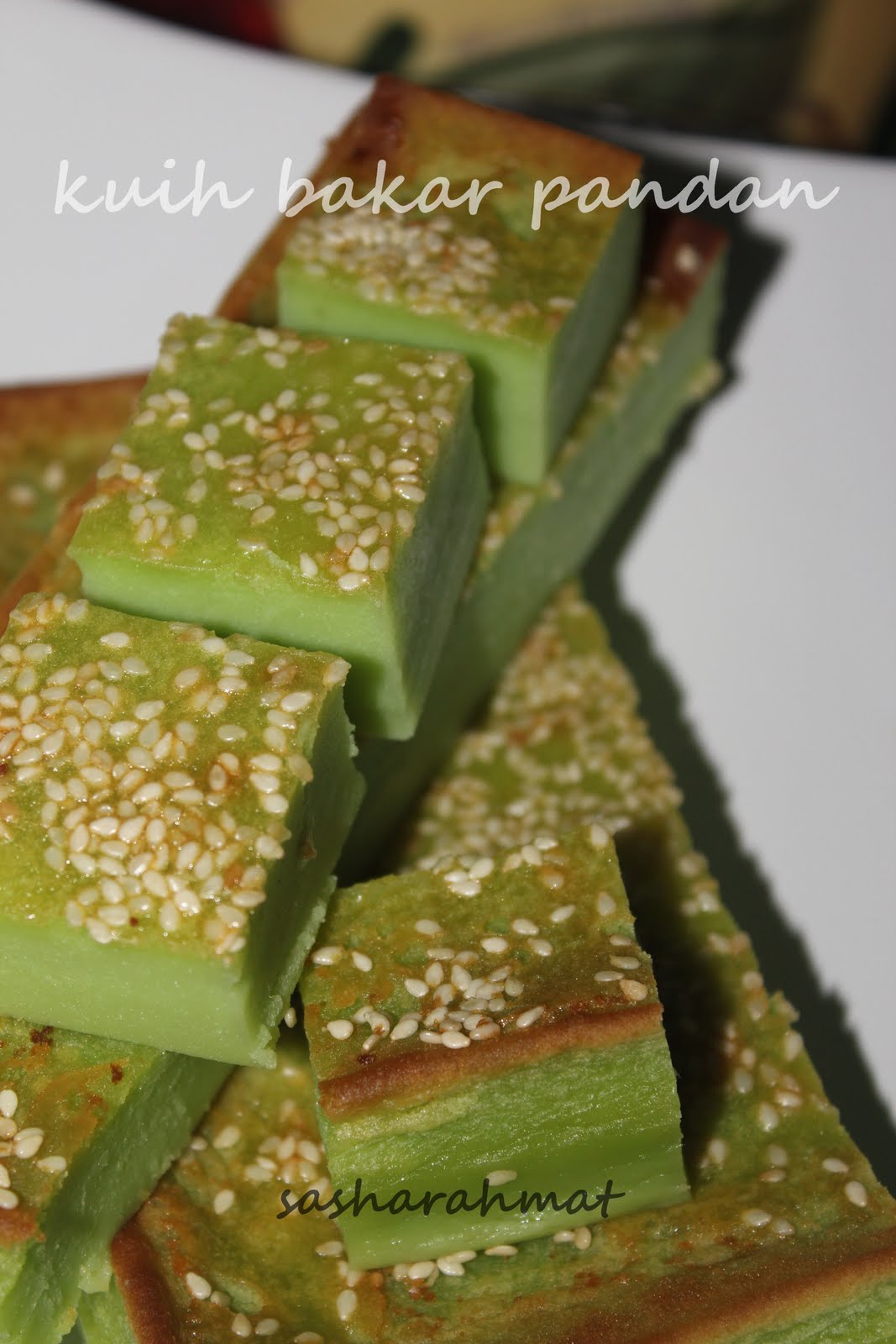 love to cook , love to eat: kuih bakar pandan / bengkang gandum