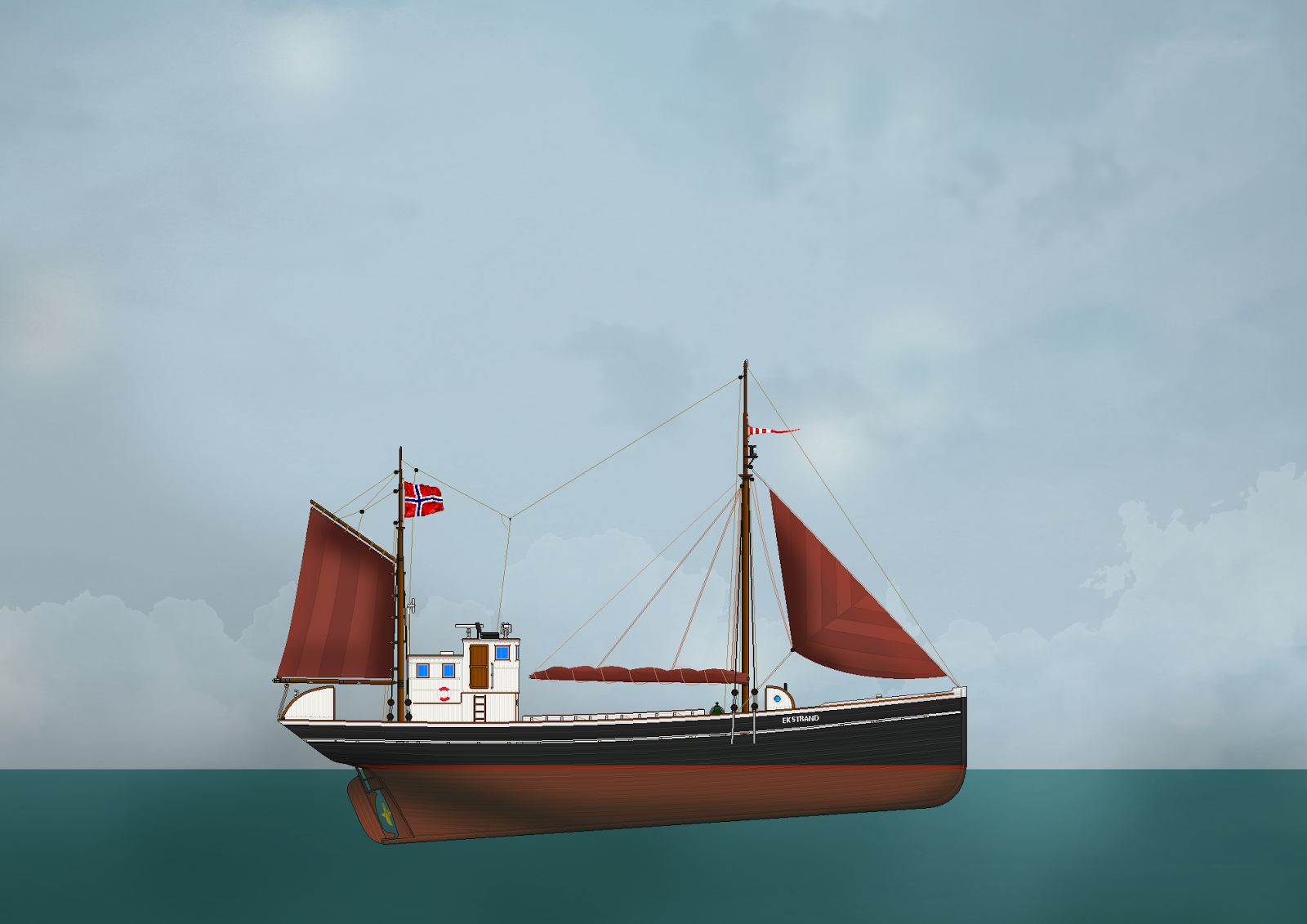 WARSHIPSRESEARCH: Norwegian Brixham sailing trawler/smack (ex- BM 312 ...