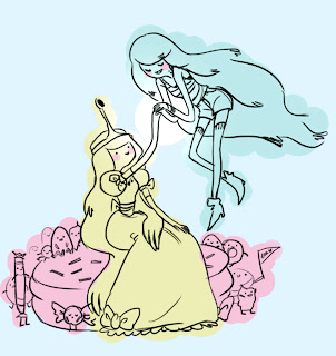 the art of emily choi: PB and Marceline + candy people