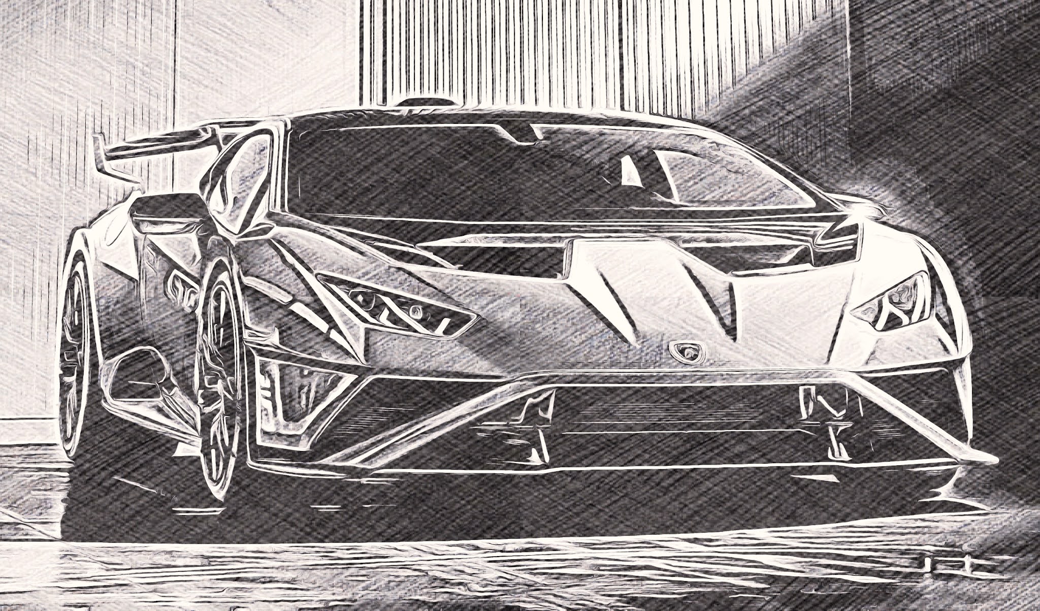 Lamborghini Huracan STO Car Sketch You Will Love - Car Drawing Blog