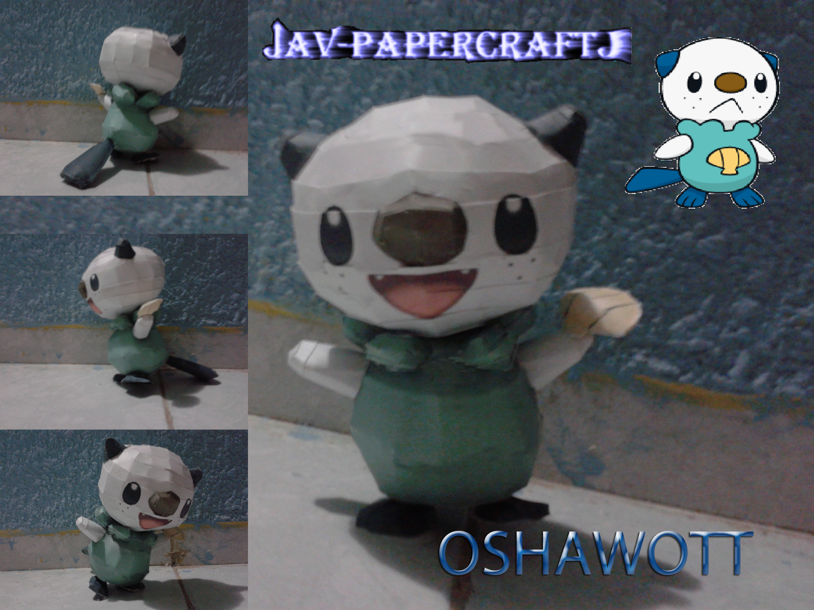 Pokemon Oshawott Paper Model ~ Paperkraft.net - Free Papercraft, Paper Model, & Papertoy