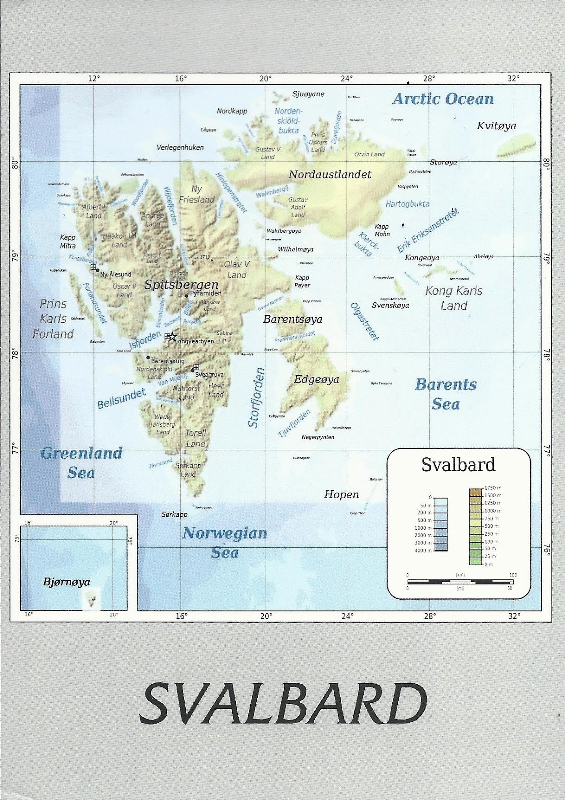 A Journey of Postcards: The map of Svalbard