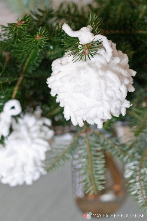 Yarn Snowball Ornaments