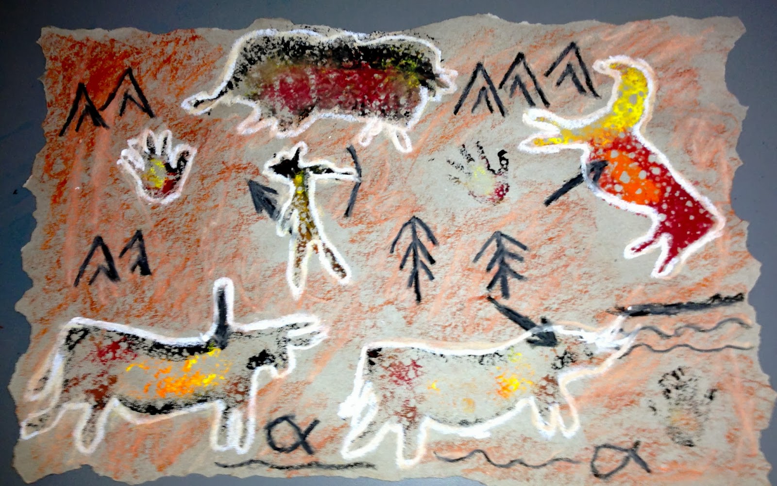 Expression of Imagination: Cave Art by Sixth Grade