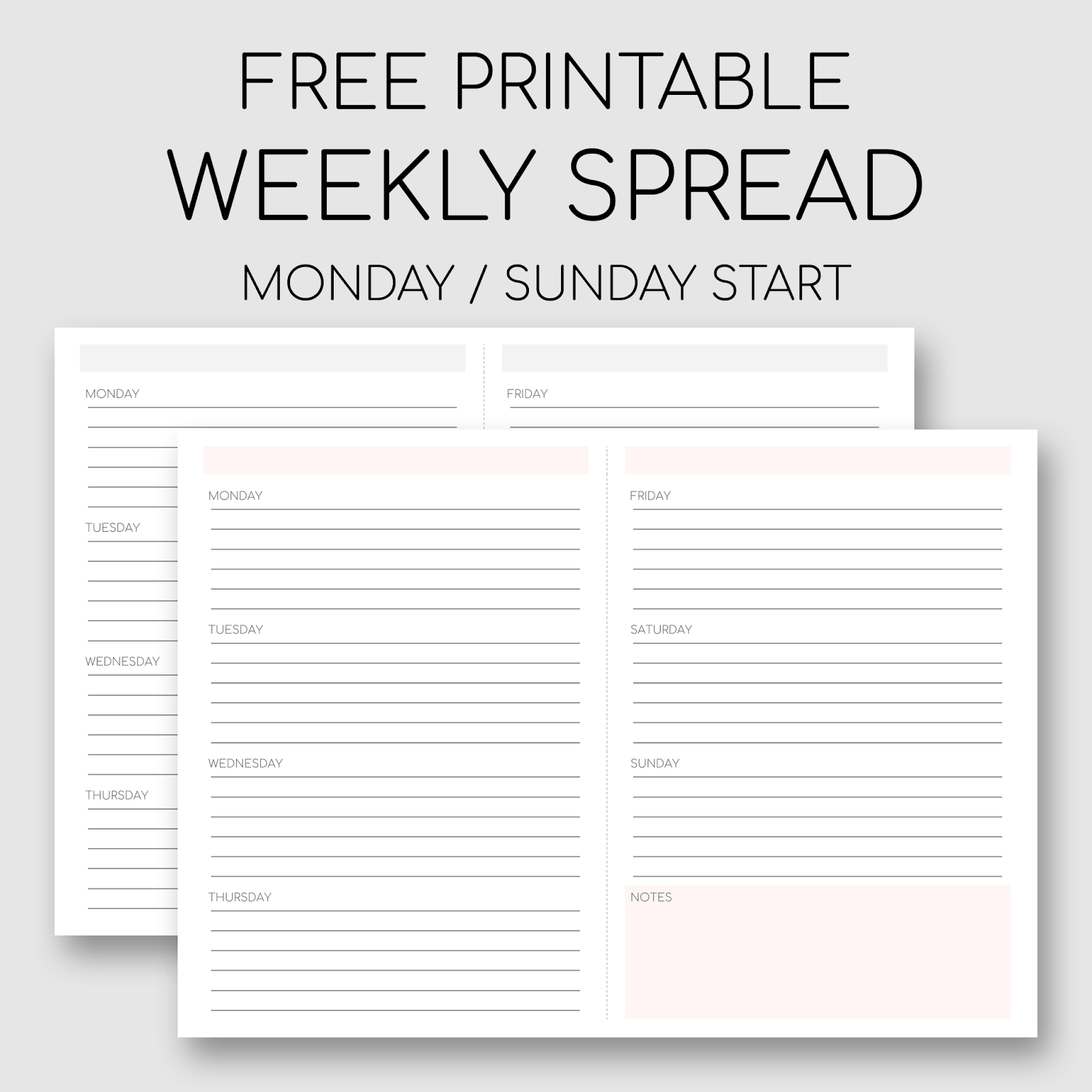 Printable Weekly Spread